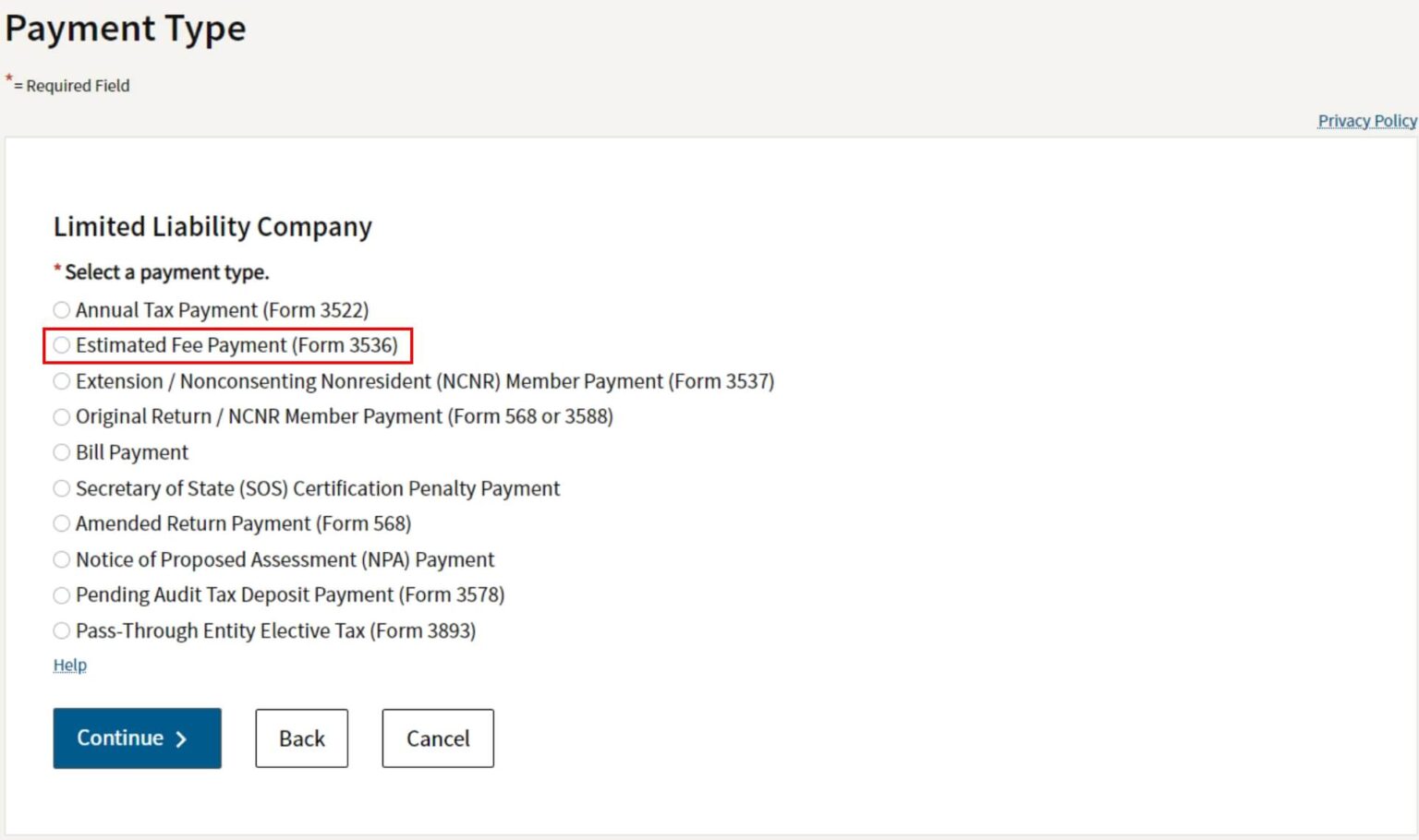 Business - CA LLC estimated tax (revenue based) - Gillingham CPA